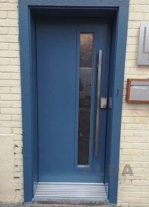 Blue Front Door with Smart Lock | Blue Steel Door