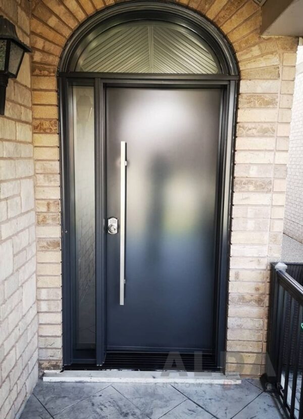 Black Front Door with 2 Direct Set Sidelights | Black Steel Door