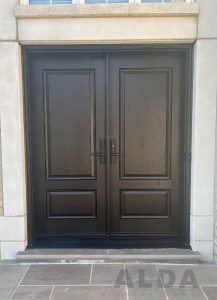 Dark Brown Entry Door | Sidelights And Transom