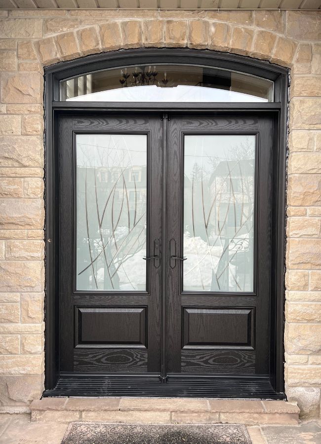 Brown Double Door with Transom | Fiberglass Door